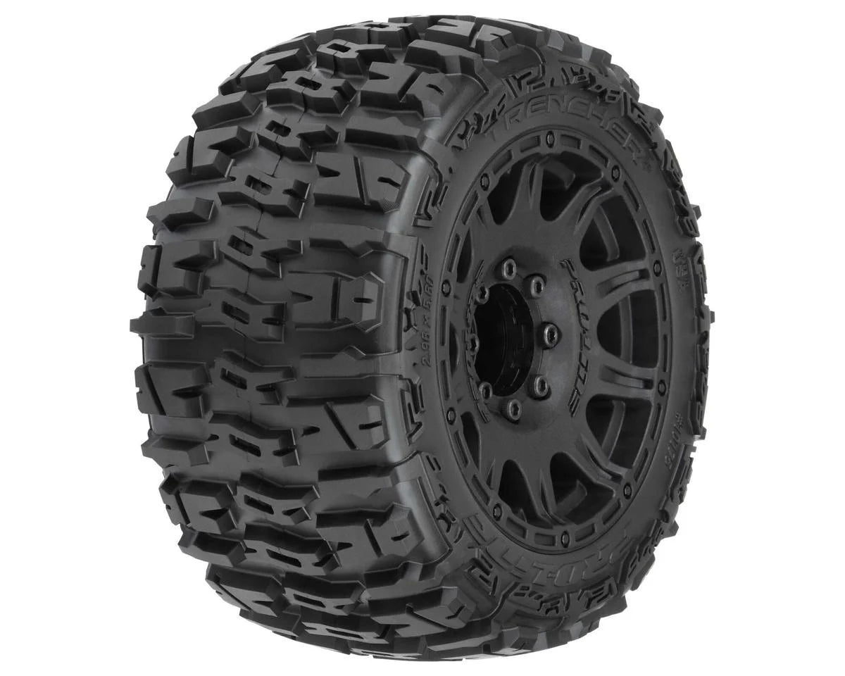 Pro-Line Trencher LP 3.8" Pre-Mounted Truck Tires (2) (Black) (M2) w/R ...